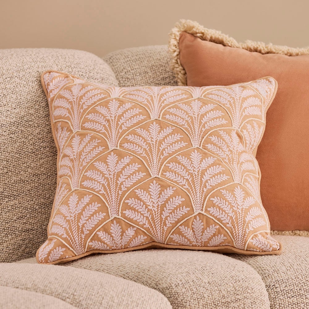 peach patterned cushions