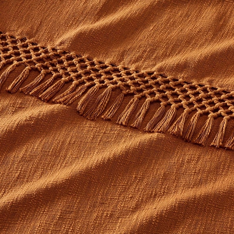 Macrame Brown Sugar Knot Throw | Adairs