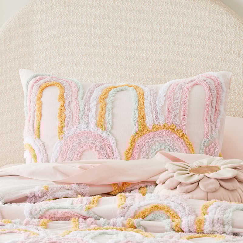 Adairs Kids - Rosie Rainbow Tufted Quilt Cover Set | Adairs