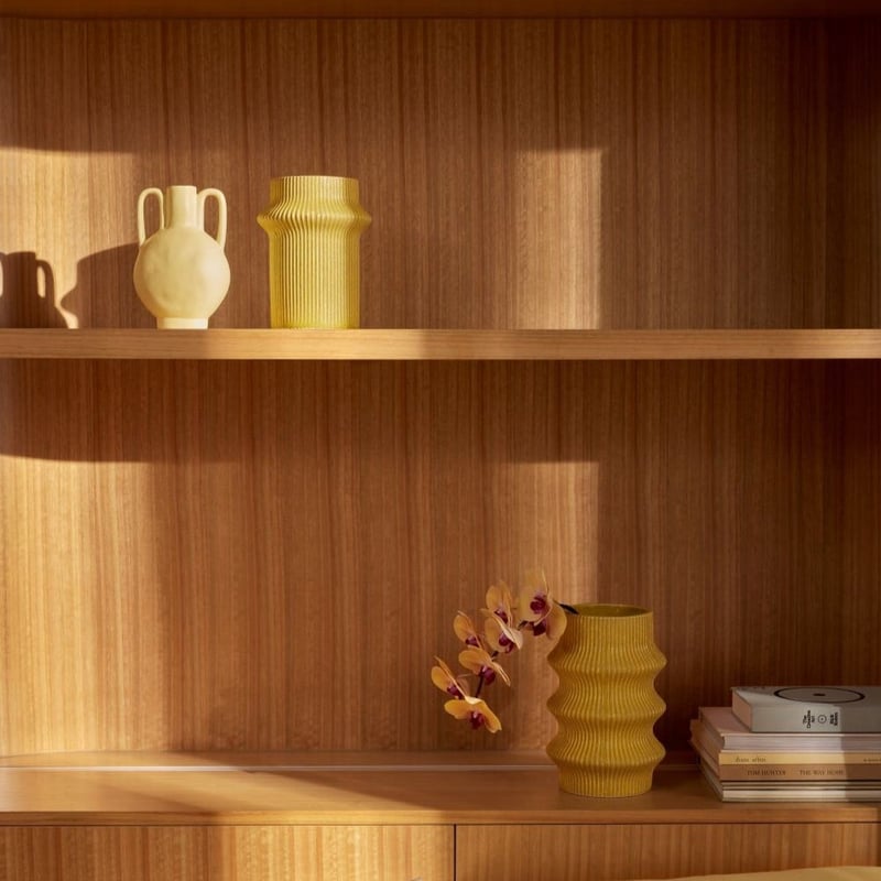Citron Yellow Ripple Vase | Adairs