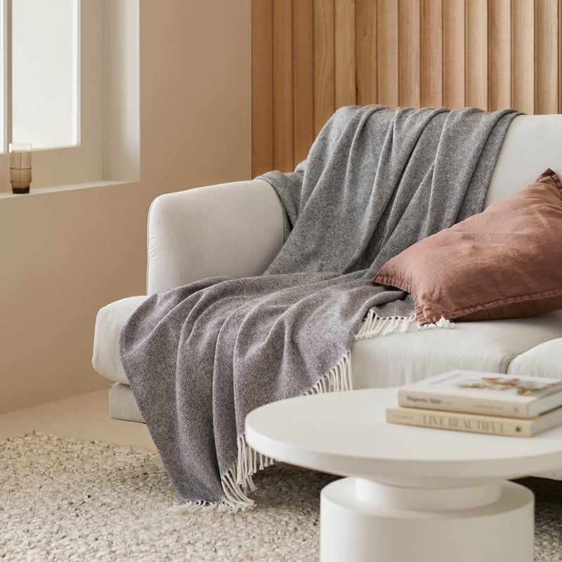 European Collection Espolio Black Throw | Adairs