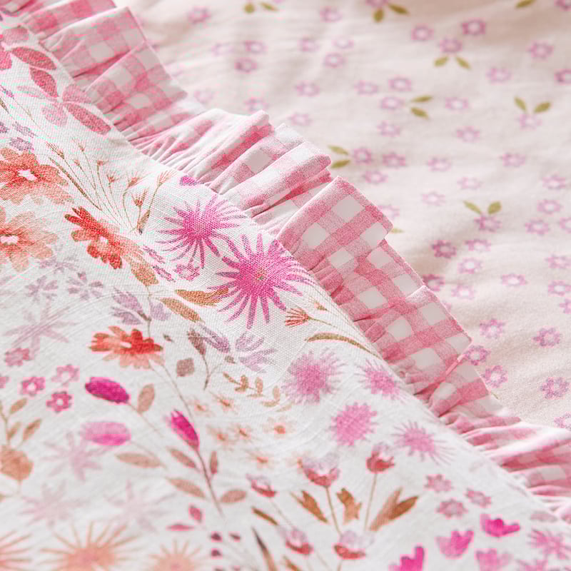 Adairs Kids - Lulu Pink Ruffle Quilt Cover Set | Adairs