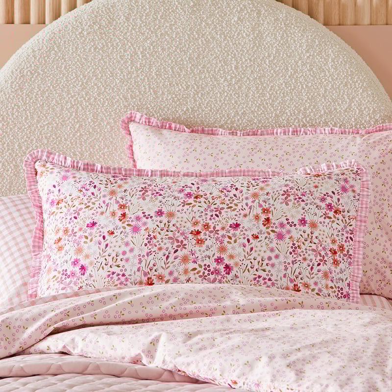 Adairs Kids - Lulu Pink Ruffle Quilt Cover Set | Adairs