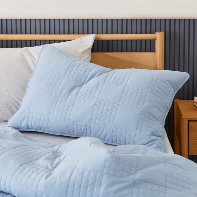 Adairs Kids - Murphy Powder Blue Quilted Quilt Cover Set | Adairs