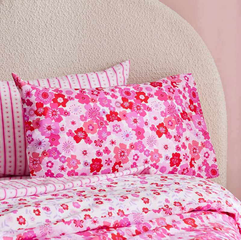 Adairs Kids - Make It Bloom Pink Quilt Cover Set | Adairs