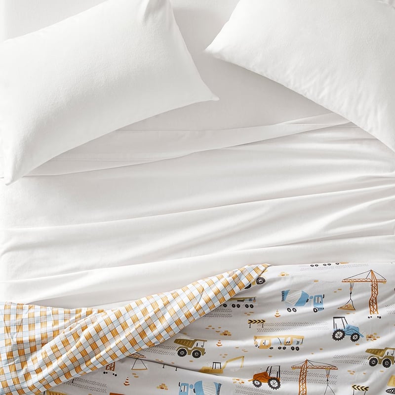 Adairs Kids - Plain Dye Snow Flannelette Sheet Set | Adairs
