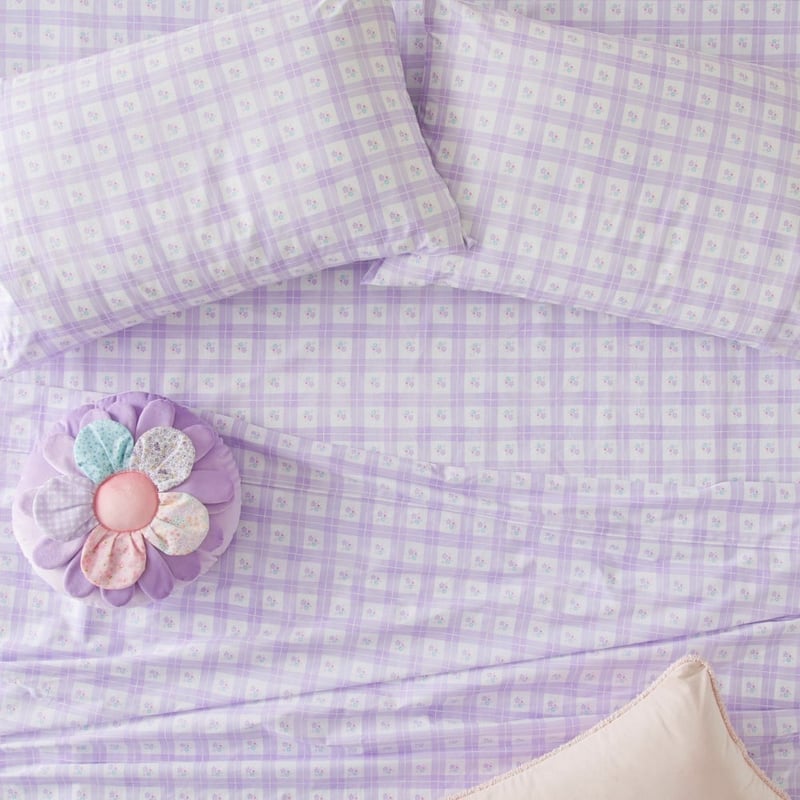 Adairs Kids - Heirloom Ida Floral Violet Sheet Set | Adairs