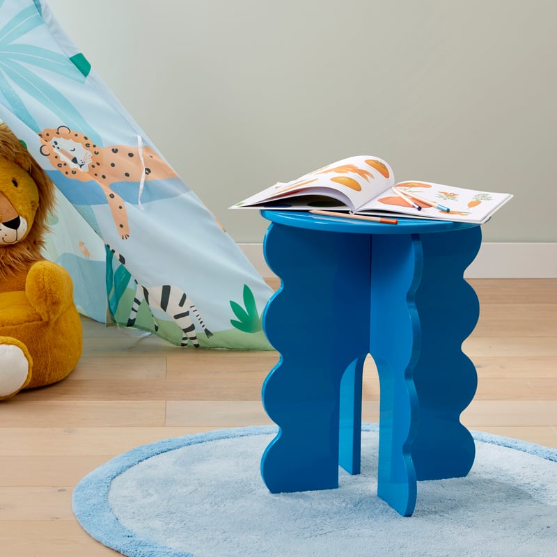 teal blue side table