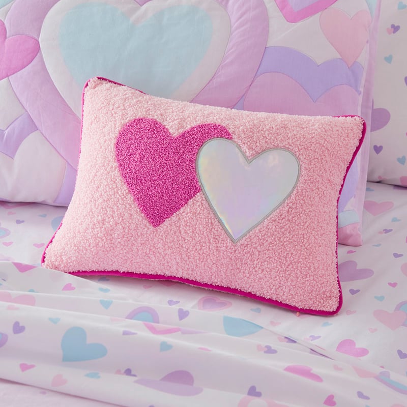 Adairs Kids - Classic Iridescent Heart Cushion | Adairs