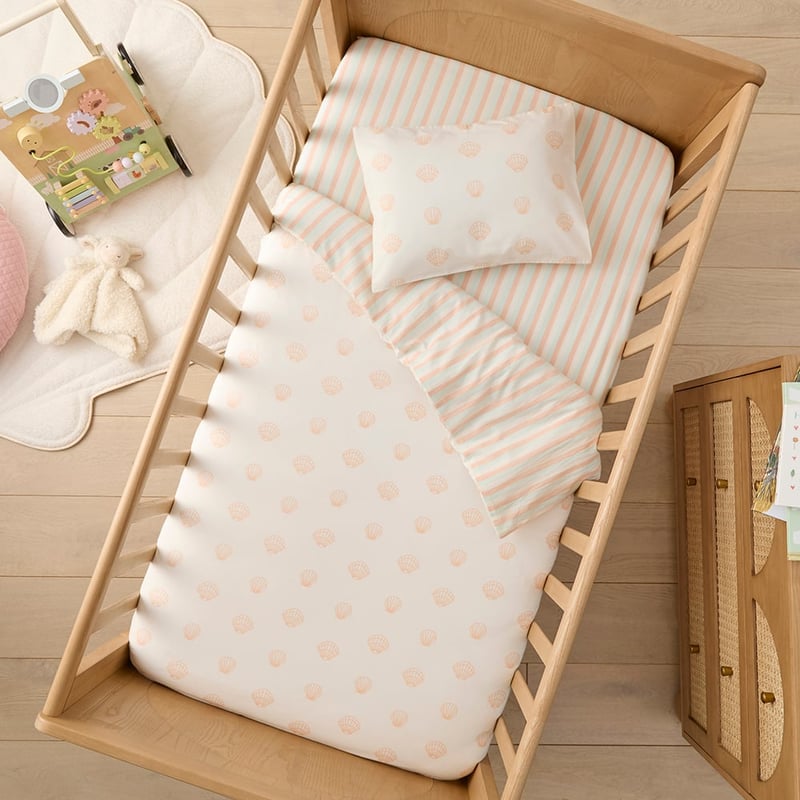 peach cot bedding