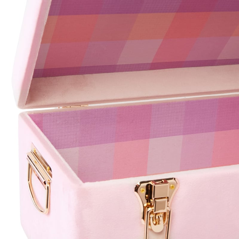 Adairs Kids - Heirloom Pink Check Storage Trunk | Adairs