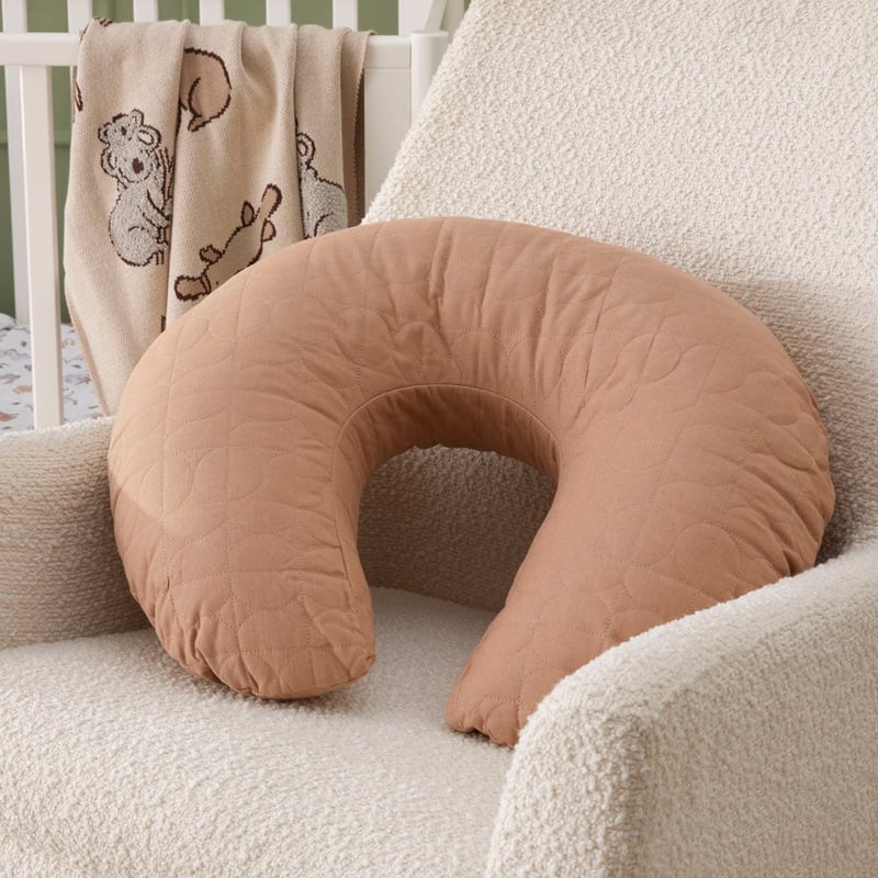 Adairs Baby - Vintage Washed Linen Hazelnut Nursing Pillow | Adairs