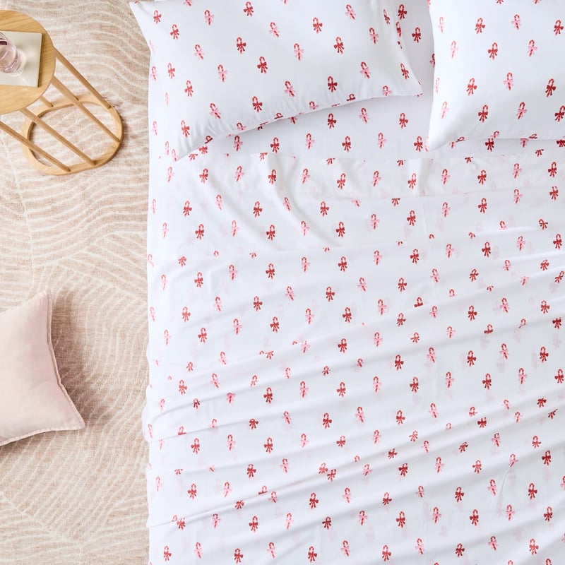 Candy Canes Percale Sheet Set | Adairs