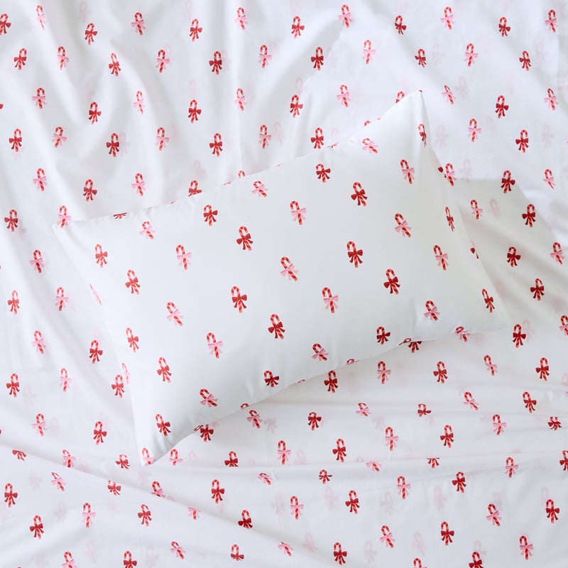 Candy Canes Percale Sheet Set | Adairs