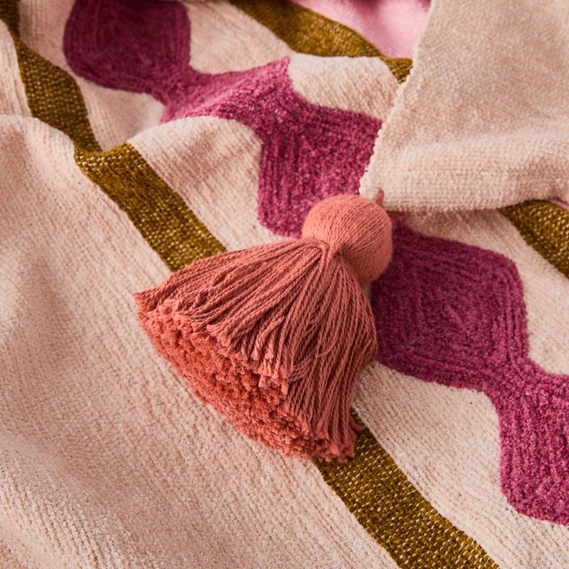 Heritage Glamour Plum Stripe Throw | Adairs