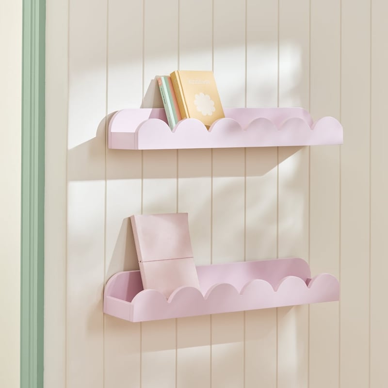 Adairs Kids - Sadie Scallop Lilac Book Shelf Pack of 2 | Adairs