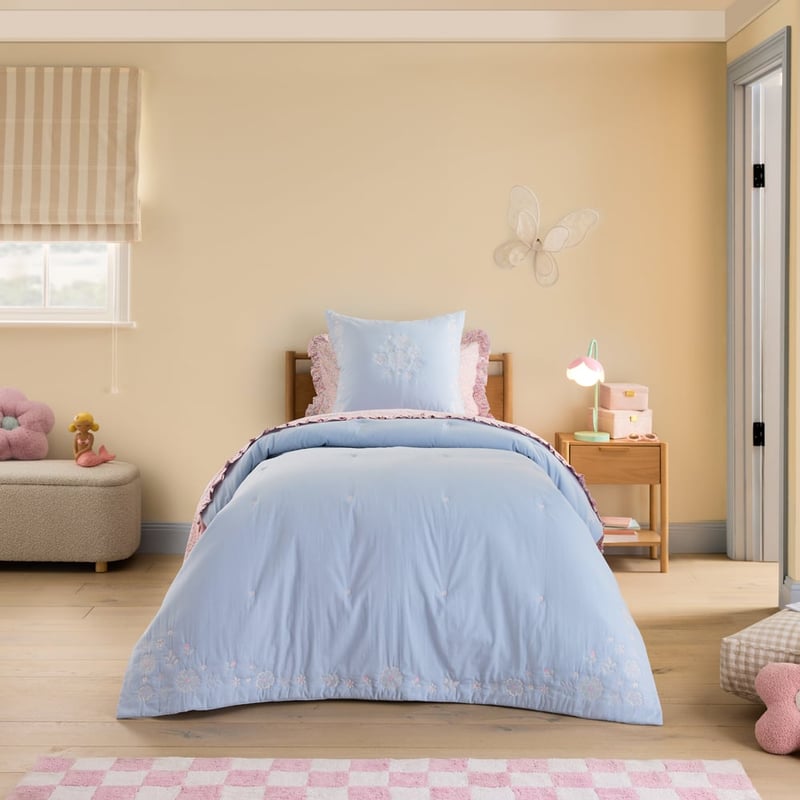 Adairs Kids - Heirloom Everbloom Chambray Coverlet | Adairs
