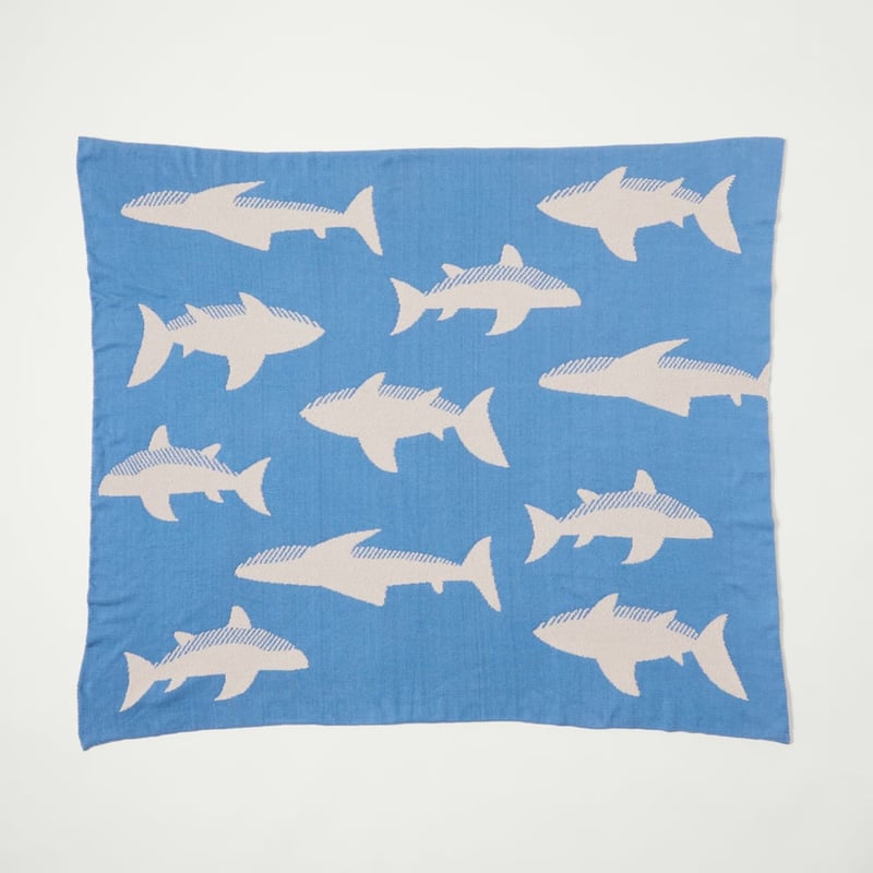 Adairs Kids - Cuddlesome Blue Sharks Throw | Adairs