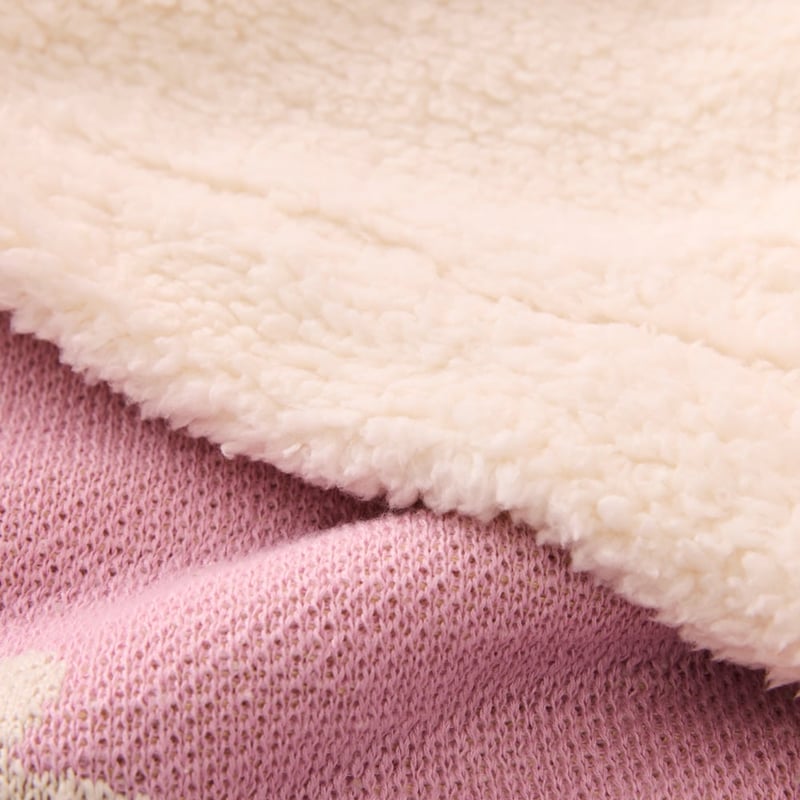 Adairs Kids - Ace Pink Daisies Knitted Sherpa Throw | Adairs