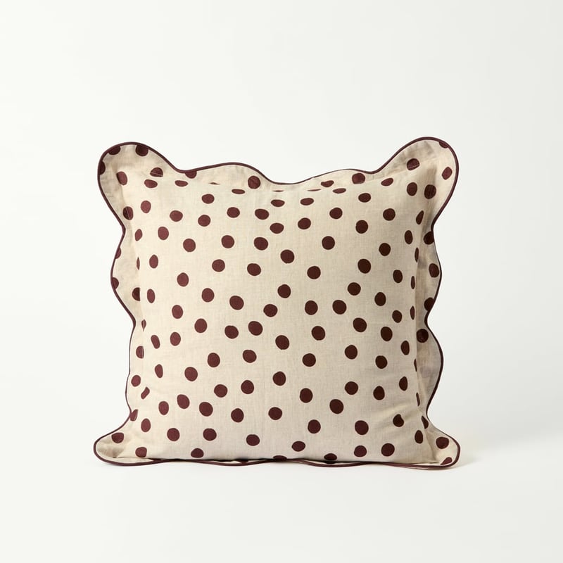 Emia Polka Chocolate Dot Cushion | Adairs