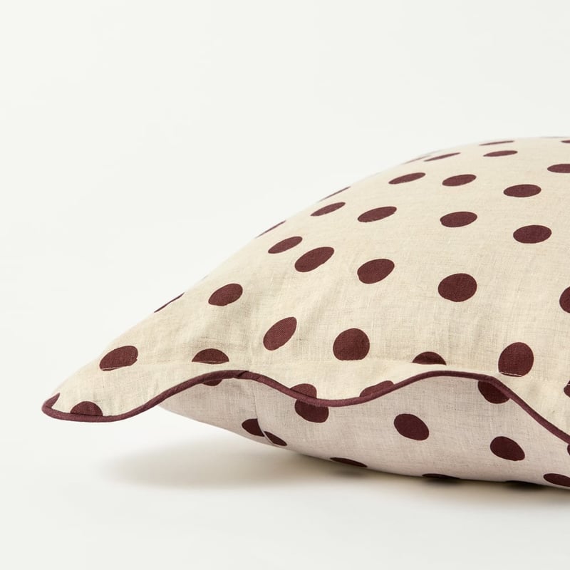 Emia Polka Chocolate Dot Cushion | Adairs