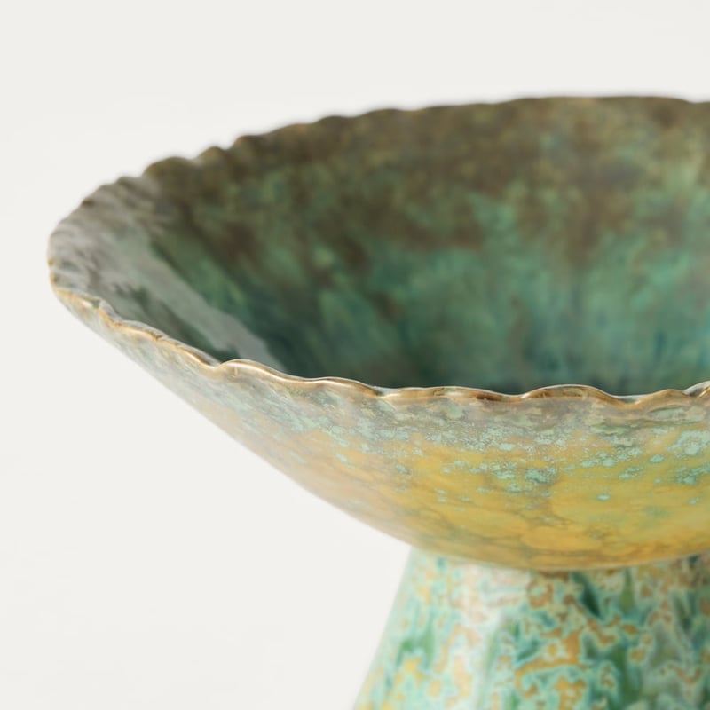 Clover Green Pedestal Bowl | Adairs