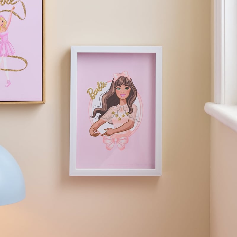 Mattel Barbie Pink & White Peach Bow Wall Art | Adairs