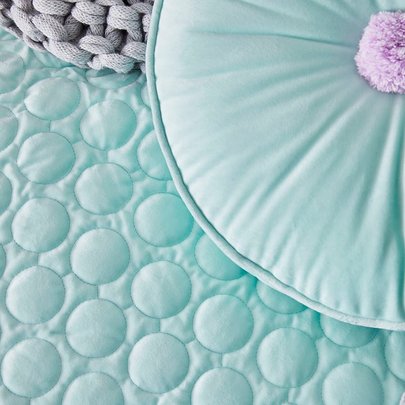 Adairs Kids - Cambridge Velvet Coverlet Pale Green | Adairs