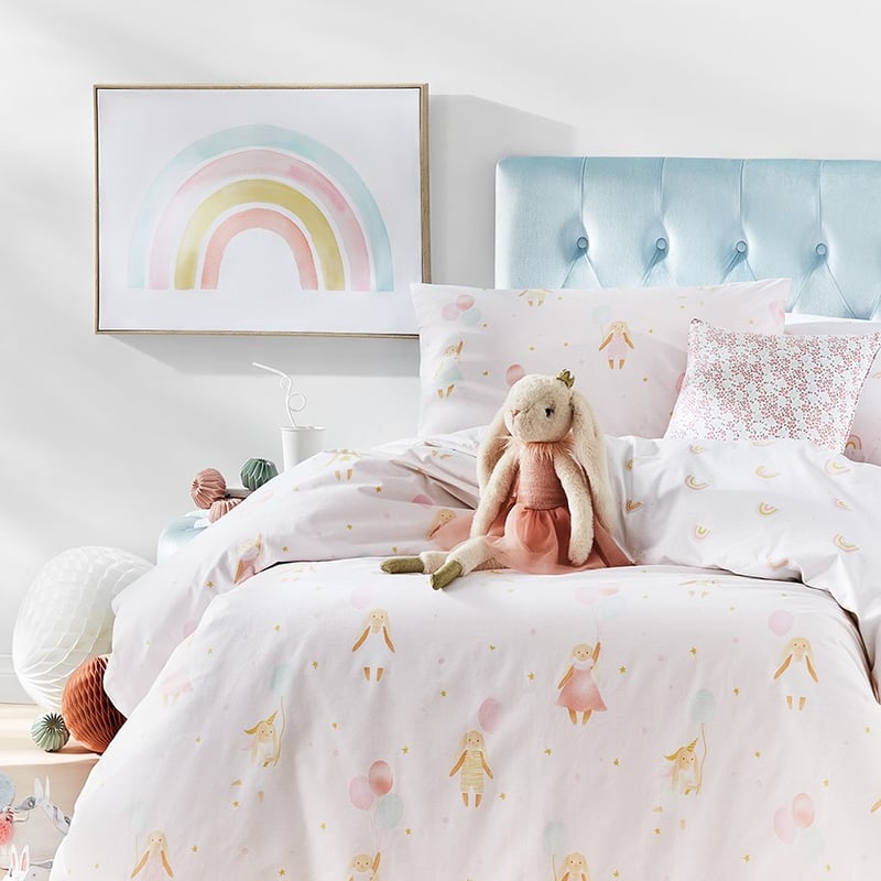 Adairs Kids - Balloon Bunny Shell Pink Quilt Cover Set | Adairs