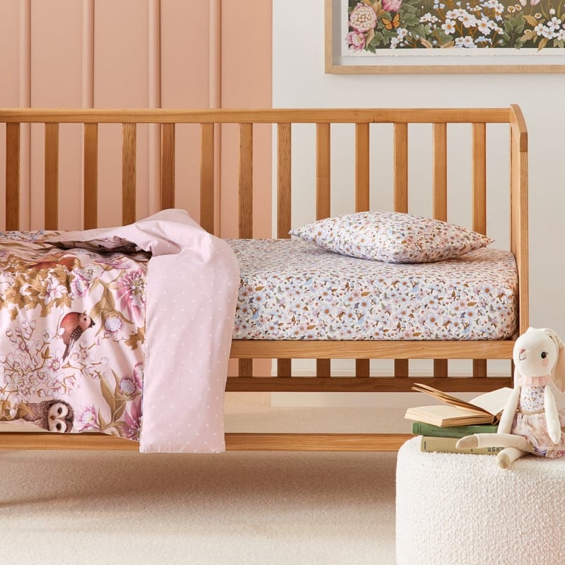 Adairs Kids - Fleur Harris Floral Pink Fitted Sheet Set | Adairs
