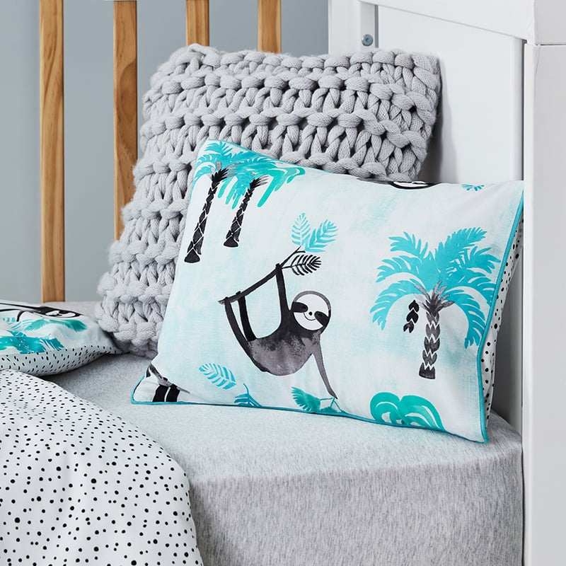 Adairs Kids - Sleepy Sloth Cot Mint Quilt Cover Set | Adairs