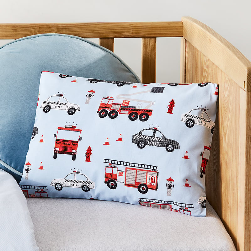 Adairs Kids - Stonewashed Vehicles Cot Quilt Cover Set | Adairs