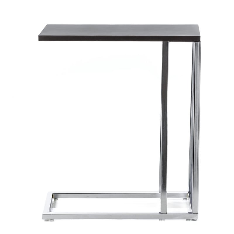 c shaped side table chrome