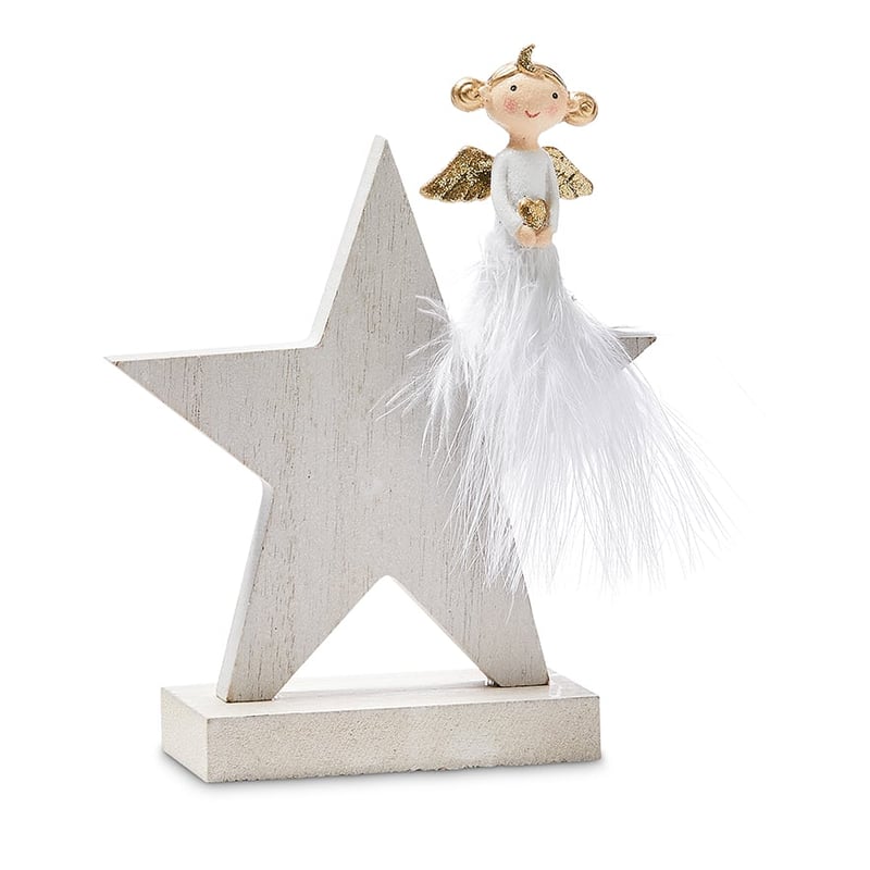 Feather White Star Angel Decoration | Adairs