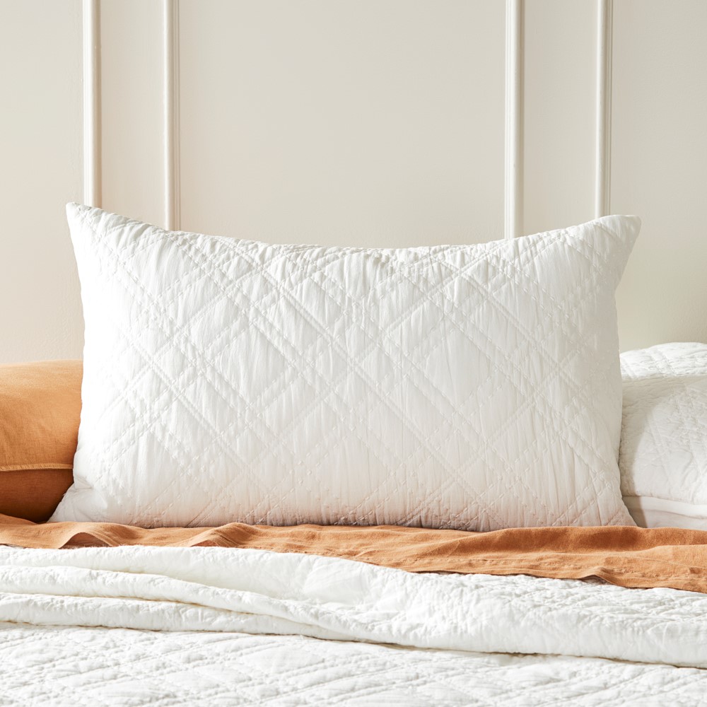 Madelyn Quilted White Pillowcases | Adairs