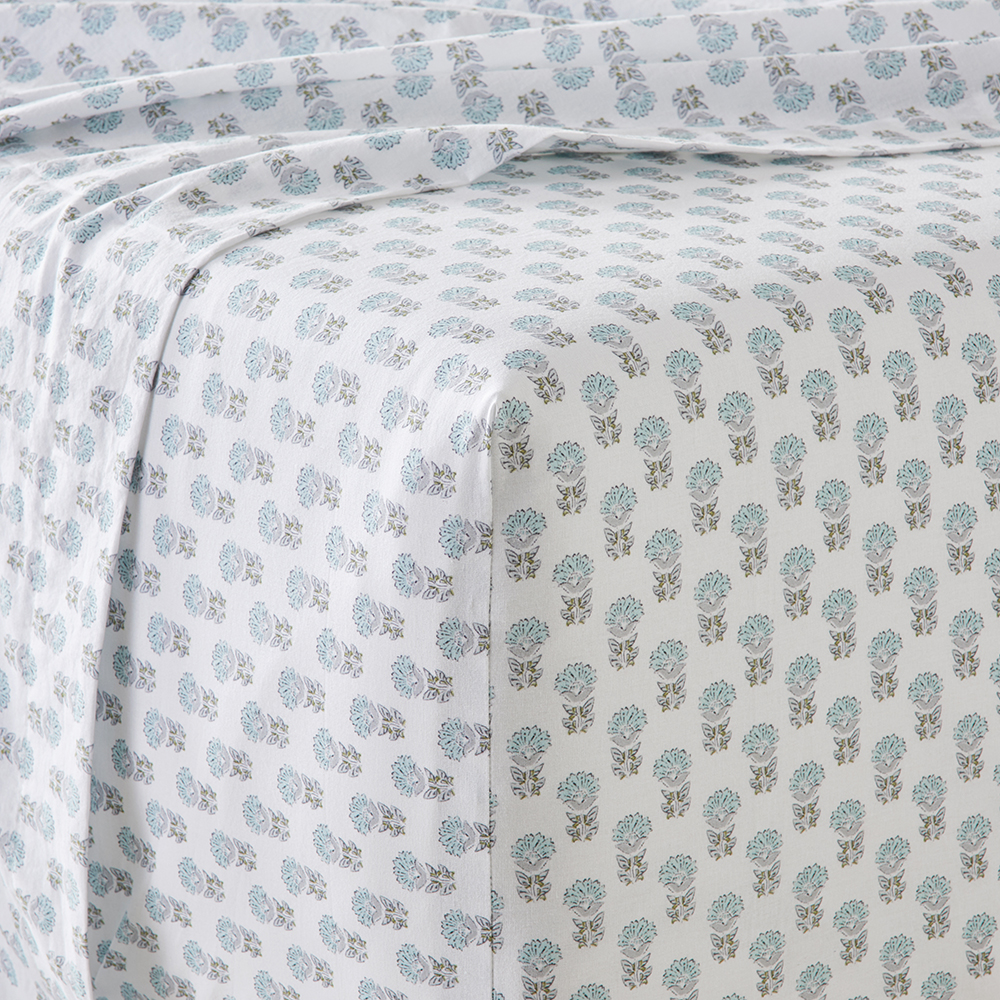 Printed Nitara Aqua Sheet Set | Adairs