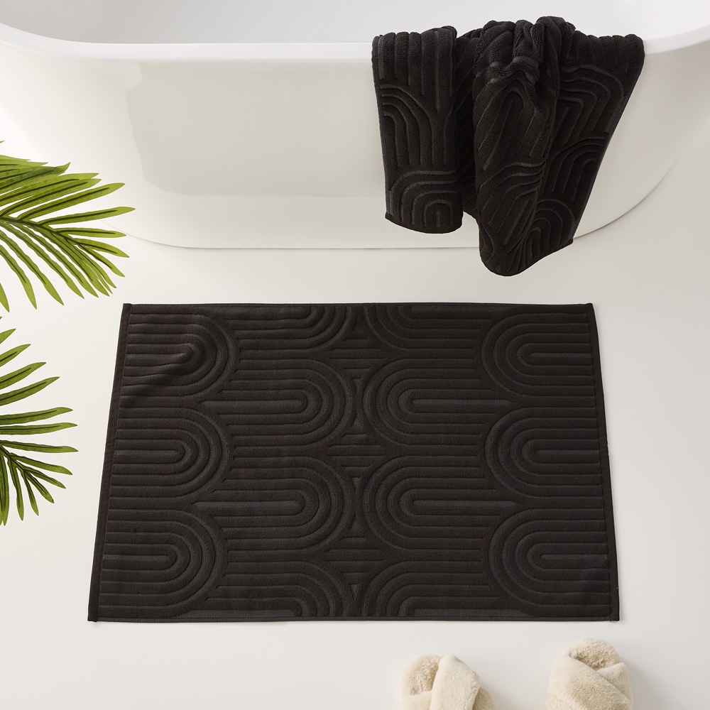 Archie Sea Blue Marle Bath Mat | Bathroom | Adairs