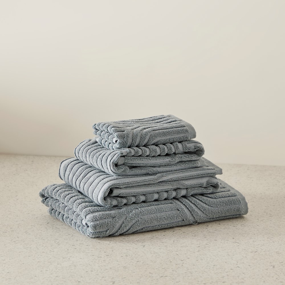 Archie Sea Blue Marle Towel Range | Adairs