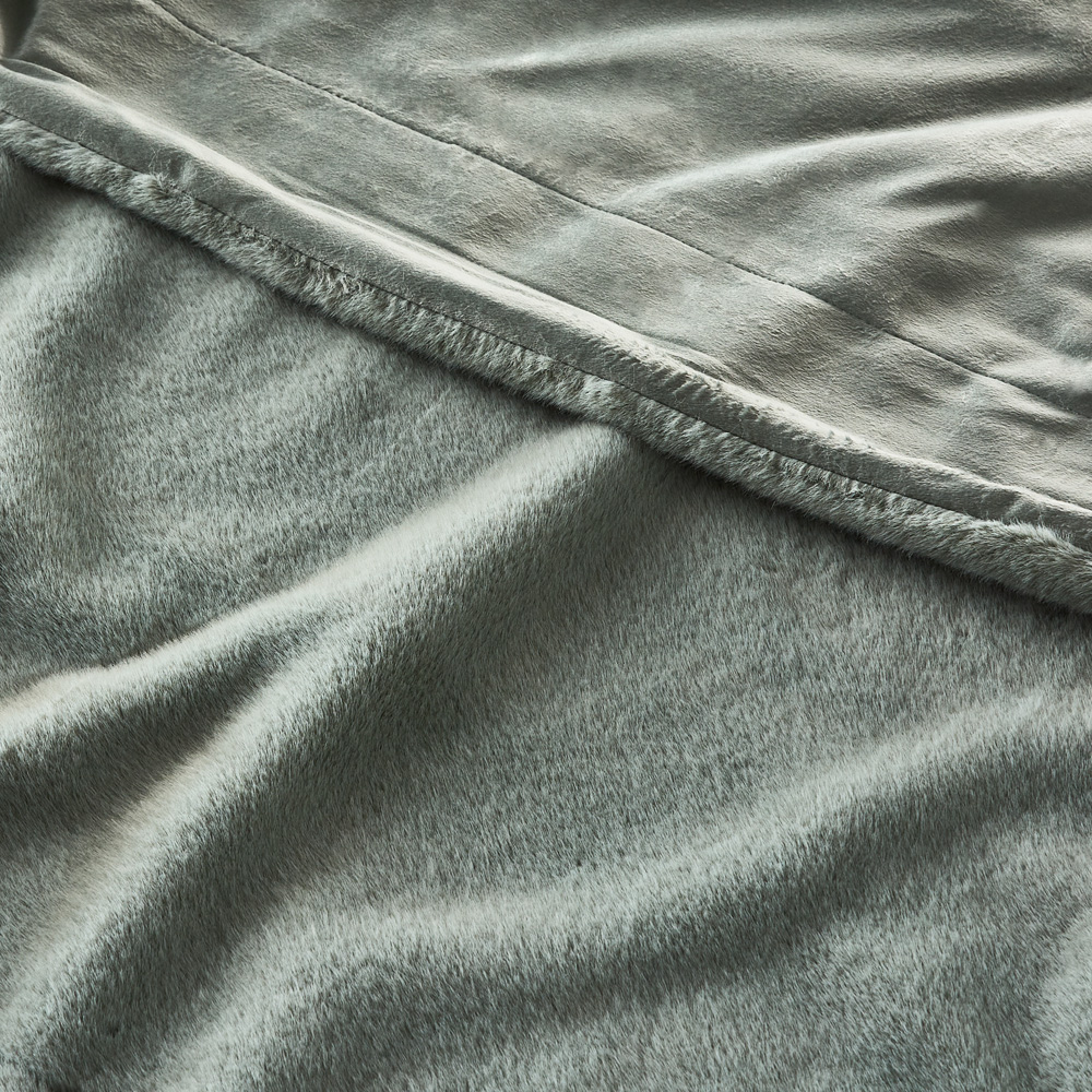 Astoria Sage Fur Throw | Adairs