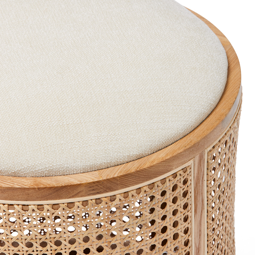 Arden Rattan Natural Storage Foot Stool | Adairs