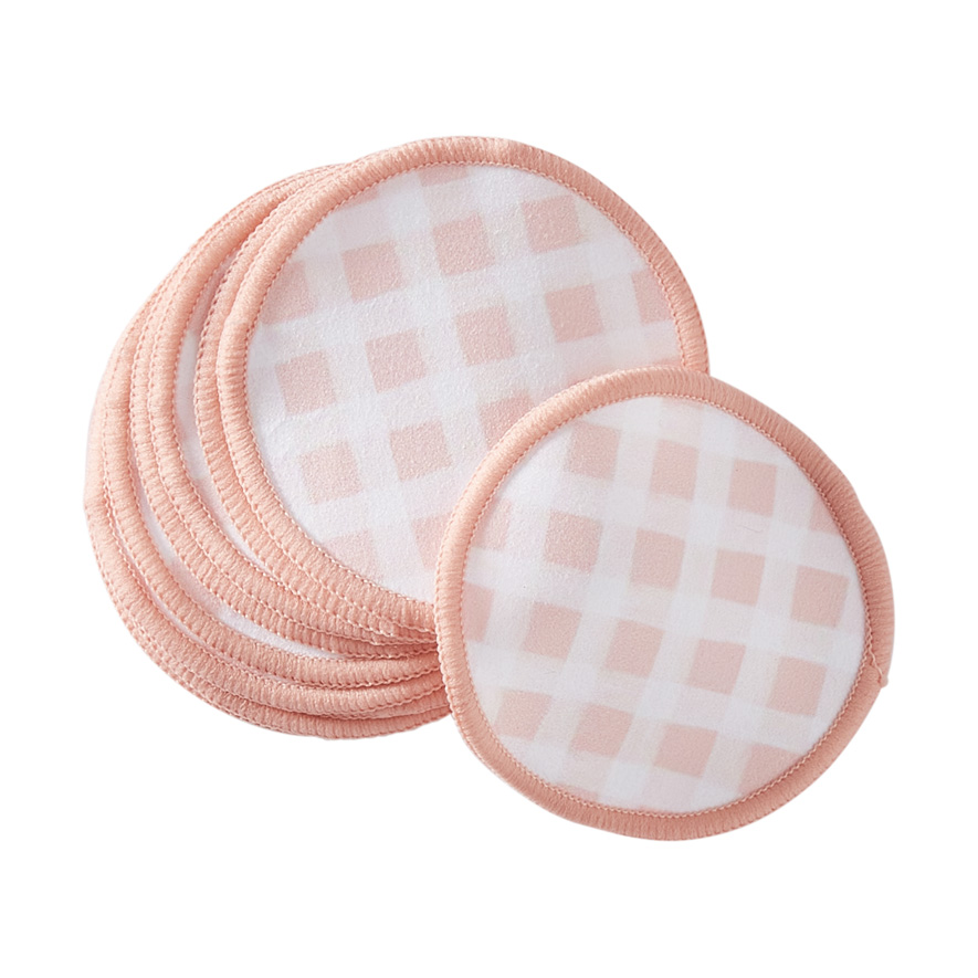 Reusable Pink & White Check 10 Pack Face Wipes | Adairs