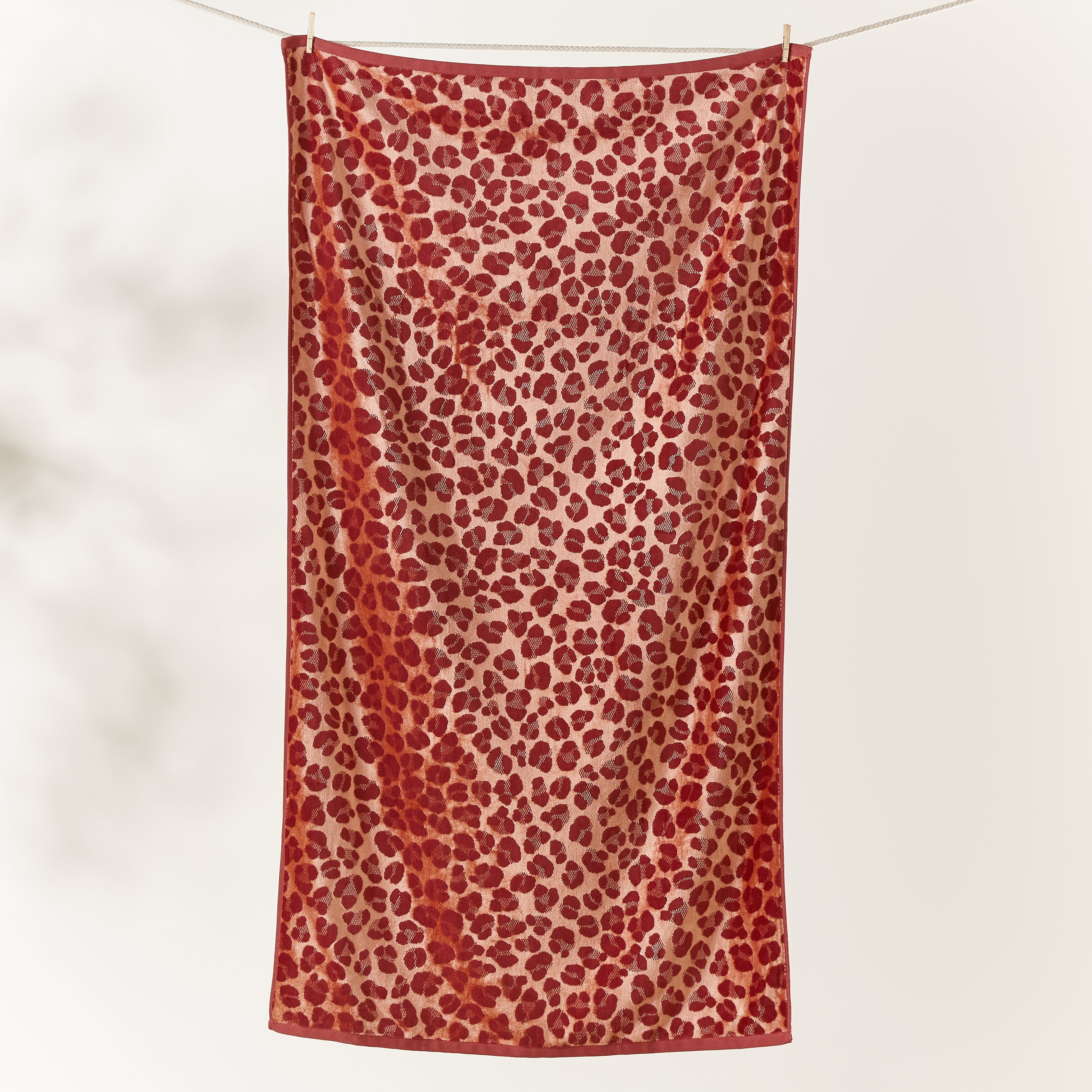 Velour Leopard Rose Gold Beach Towel | Adairs