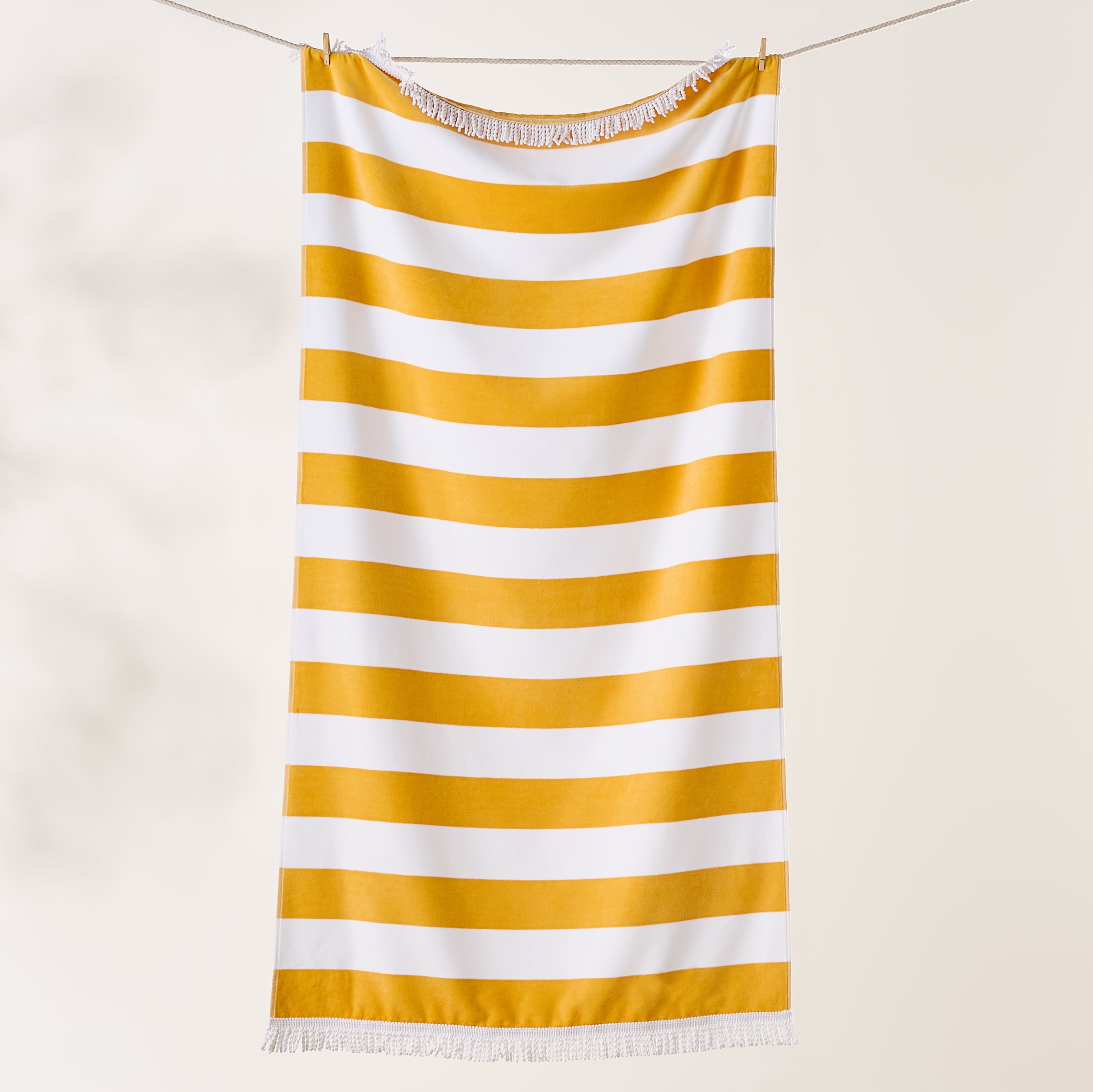 Velour Pool Stripe Sunshine Beach Towel | Adairs