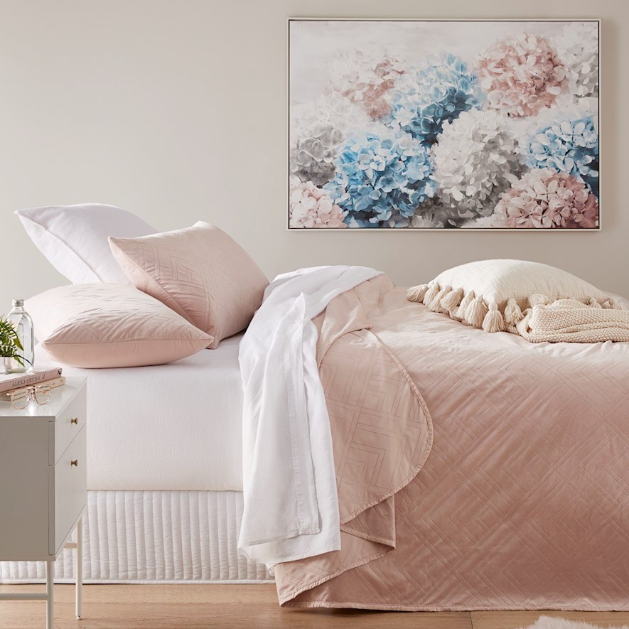 Zayn Pink Velvet Coverlet Set + Separates | Adairs