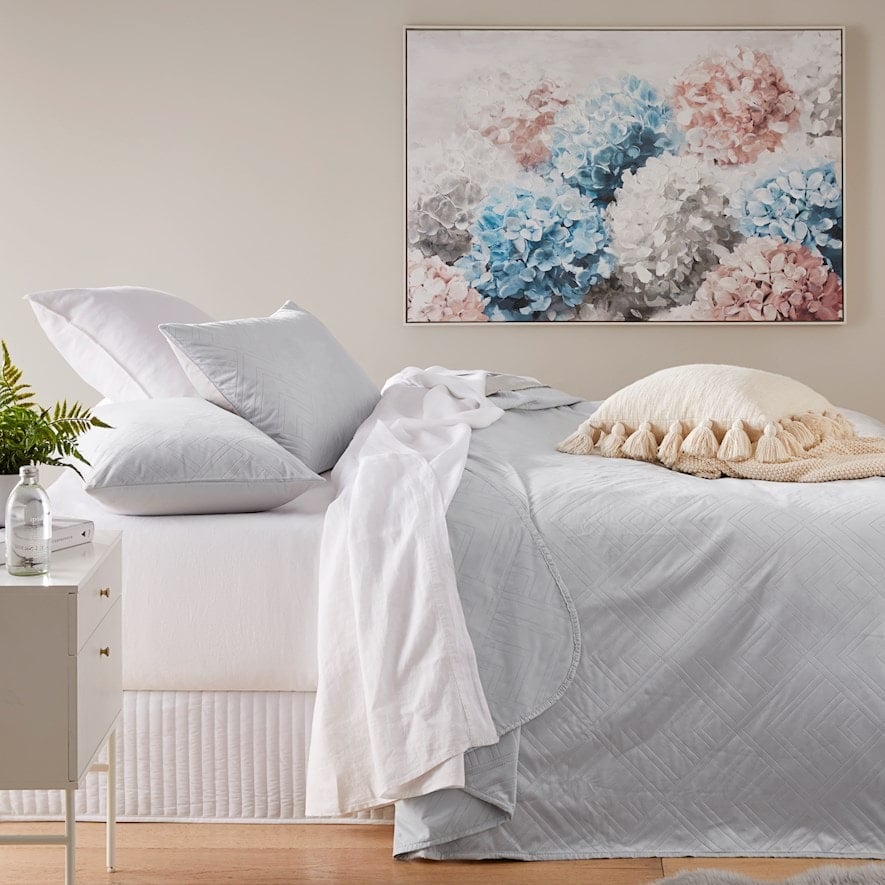 Zayn Silver Velvet Coverlet Set + Separates | Adairs