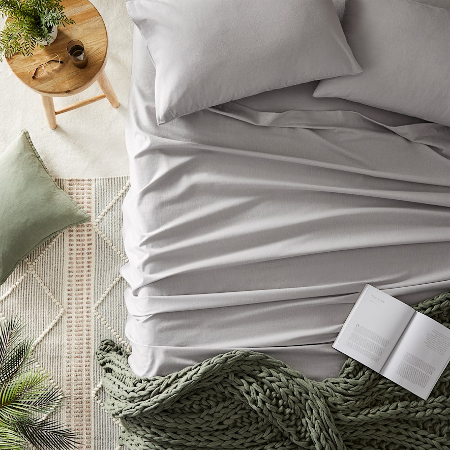 Flannelette Silver Sheet Set | Adairs