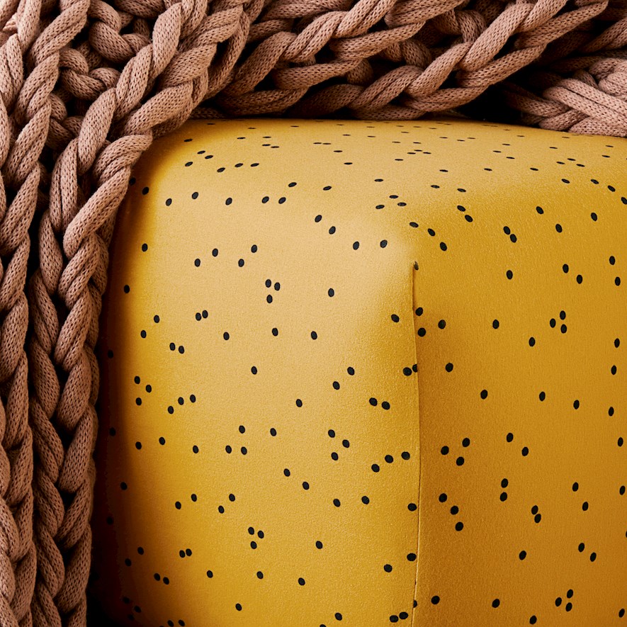 Printed Mustard Spot Flannelette Sheet Set | Adairs