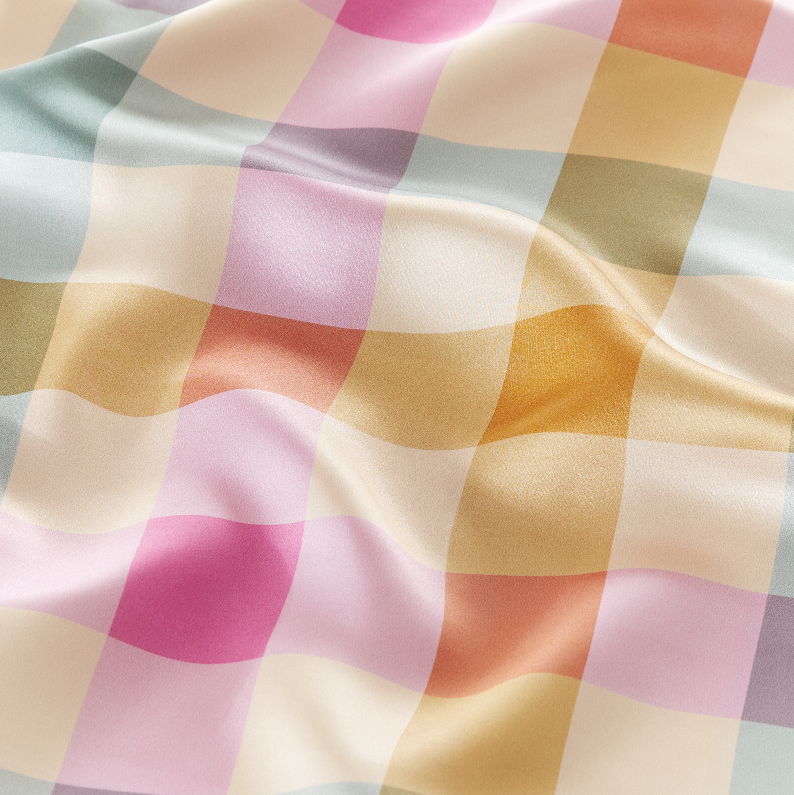 Pure Silk Joyful Check Printed Pillowcase | Adairs