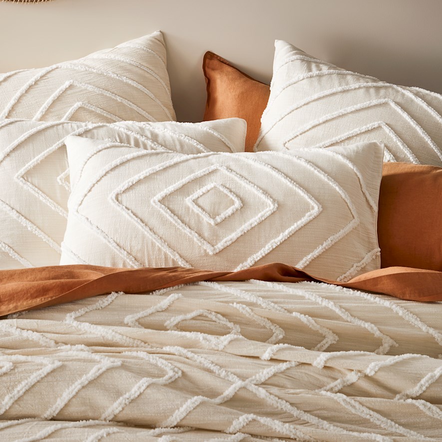 Iris Natural Tufted Pillowcases | Adairs