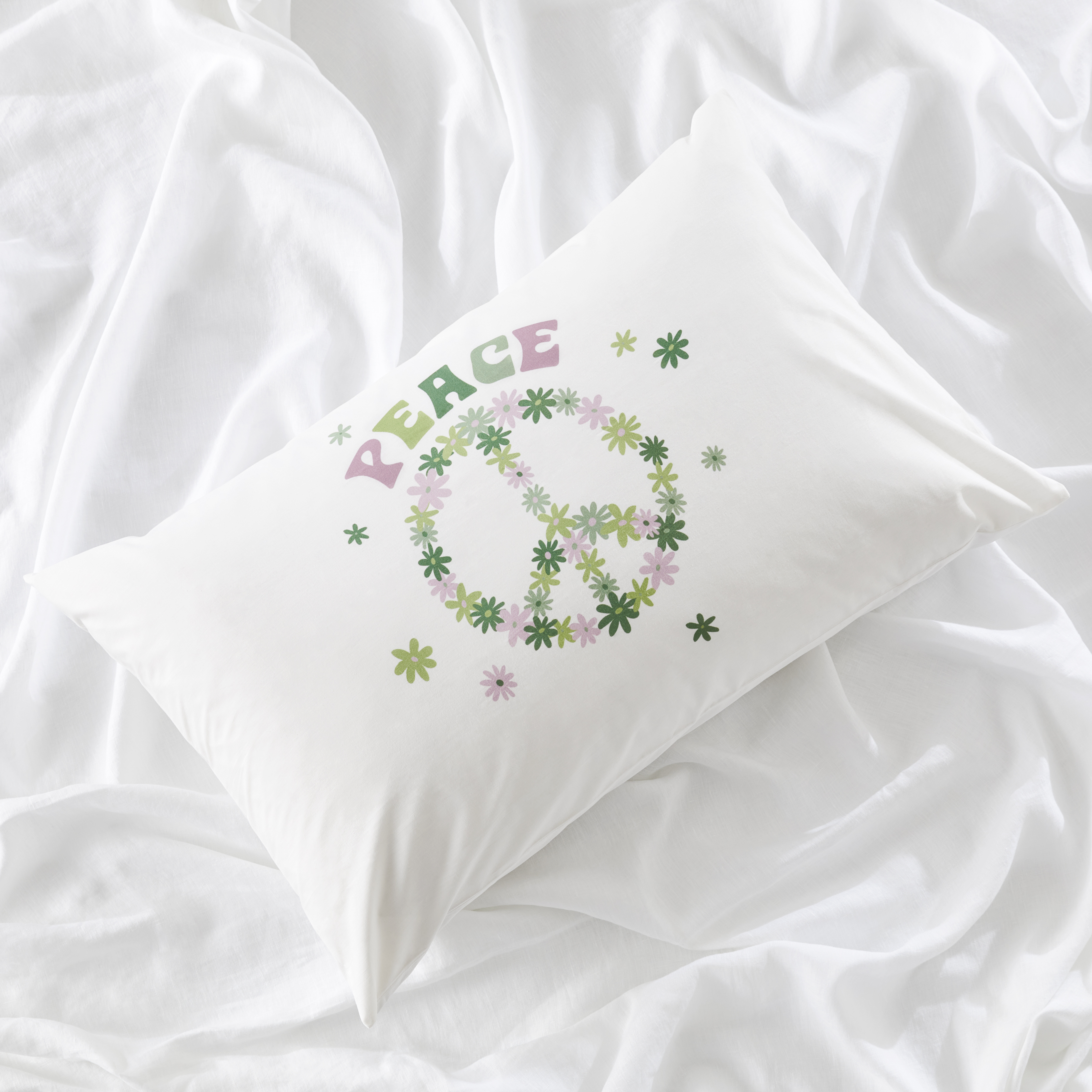 Positive Vibes Peace Text Pillowcase | Adairs